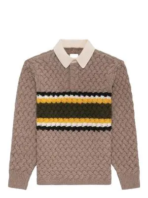 Aimé Leon Dore Basketweave Knit Rugby - Beige