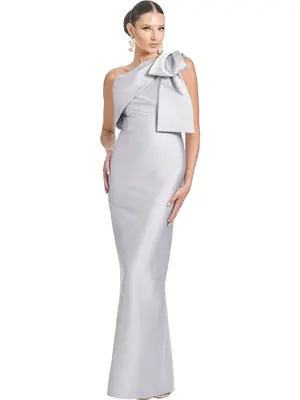 Sachin & Babi Bonnie Column Gown - Silver