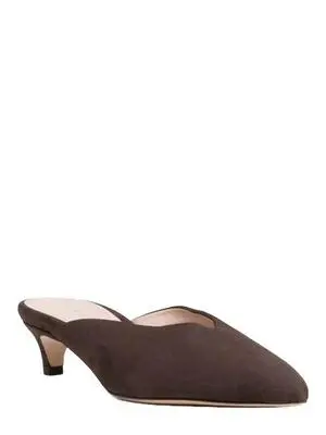 BEAUTIISOLES Gal Pointed Toe Kitten Heel Mule - Brown