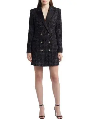 BOSS Dansian Tweed Minidress - Black Lurex Tweed