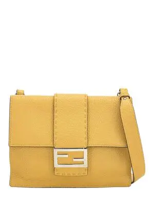 Fendi Leather Flat Baguette Mini - Yellow