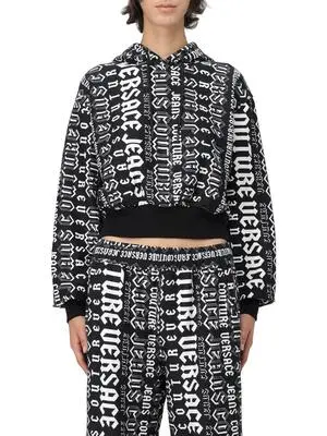 Versace Versace Jeans Couture All-Over Logo Print Hoodie Black