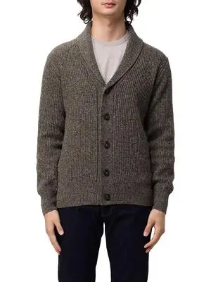 BROOKSFIELD Ribbed Wool Shawl Collar Cardigan - Multicolor