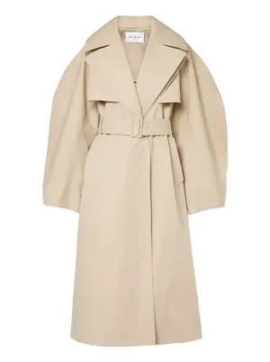 Alaïa Cotton Gabardine Trench Coat - Beige