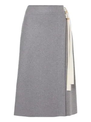 JIL SANDER Wool-blend Wrap Skirt - Grey