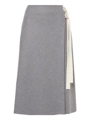 JIL SANDER Wool-blend Wrap Skirt - Grey
