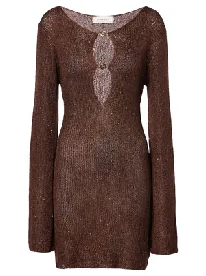 BANANHOT Candy Sequin Mini Dress - Brown