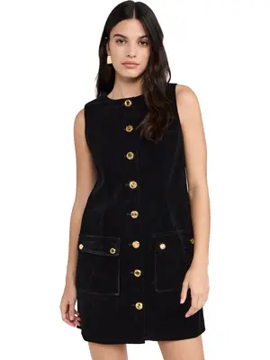 English Factory Velvet Mini Dress - Black