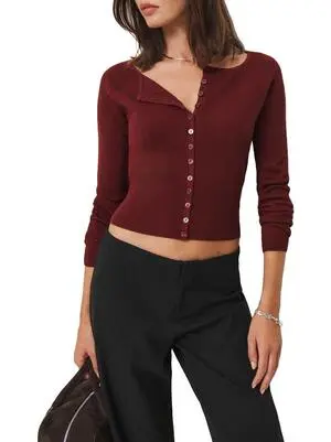 REFORMATION Meadow Wool Crop Cardigan - Chianti