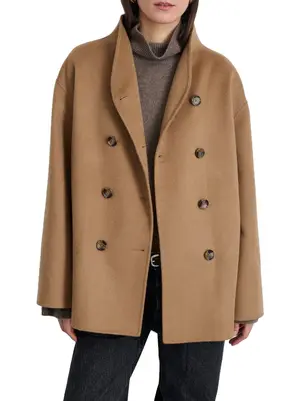ALEX MILL Sophia Wool Blend Coat - Camel