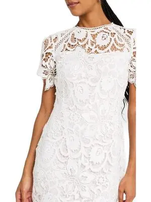 SHOSHANNA Shoshanna Floral Lace Midi Dress