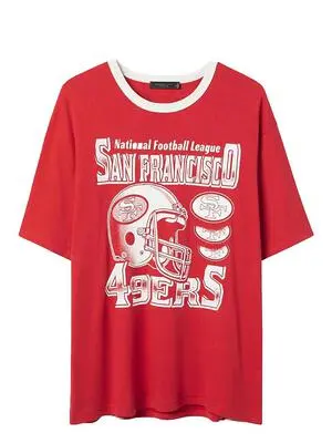 Junk Food Clothing Nfl San Francisco 49ers Oversized Ringer Tee - Licorice