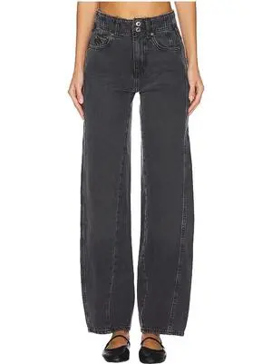 Free People Aster Straight Leg Jeans - Charcoal