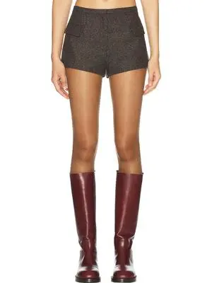 Monse Tailored Mini Short - Brown