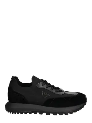 Emporio Armani Logo-plaque Sneakers - Black