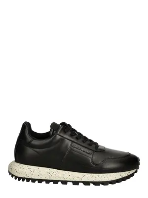 Emporio Armani Leather Sneakers - Black