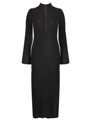 Moncler Knitted Midi Dress - Black