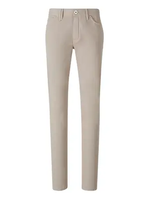 Brioni Logo-patch Straight-leg Jeans - Neutrals