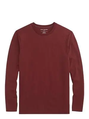 Mack Weldon Long Sleeve Pima Crewneck Tee - Aged Port