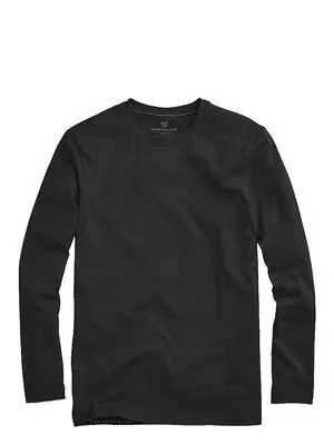 Mack Weldon Long Sleeve Pima Crewneck Tee - True Black