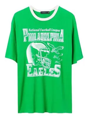 Junk Food Clothing Nfl Philadelphia Eagles Oversized Ringer Tee - Kelly