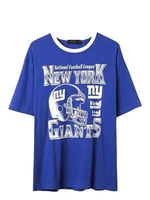 Junk Food Clothing Nfl New York Giants Oversized Ringer Tee - Liberty