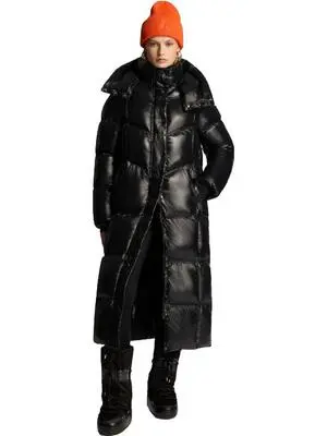 ALPENHAUS Meribel Maxi Quilted Puffer Coat - Black