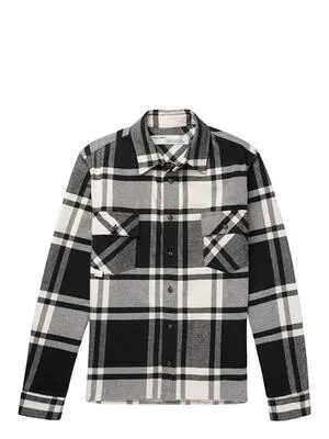 OFF-WHITE Off Off Logo Print Checked Flannel Overshirt