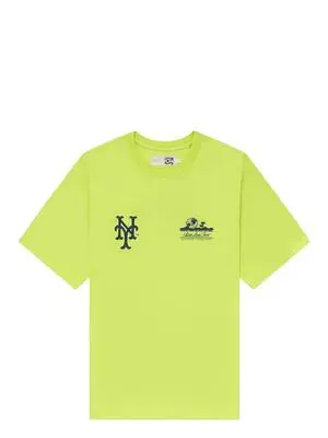Aimé Leon Dore X New York Mets Unisphere Tee Shirt - Lime Green