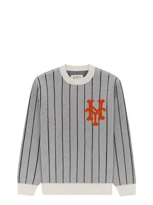 Aimé Leon Dore X New York Mets Pinstripe Sweater - Grey Stripe