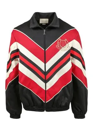 Gucci Chevron Jersey Track Jacket - Black/red