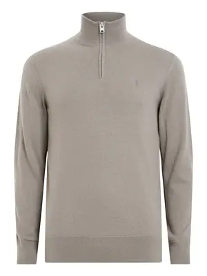 ALLSAINTS Kilburn Quarter-Zip Sweater Brown