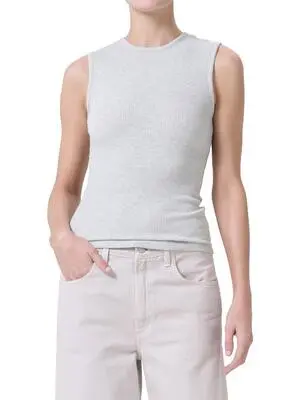 AGOLDE AGOLDE Binx Rib Tank Brushed Grey Heather