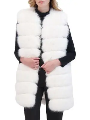 Theia Theia Fox-Like Faux Fur Vest White