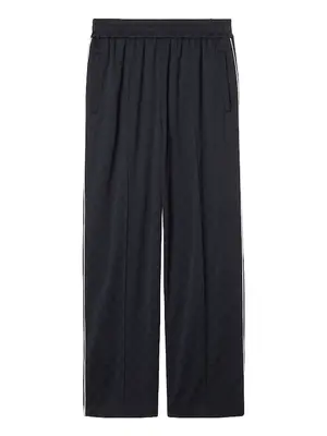 Gucci Gg Nylon And Jersey Wide Leg Pants - Blue