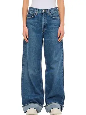 AGOLDE High Rise Wide Leg Jeans - Blue