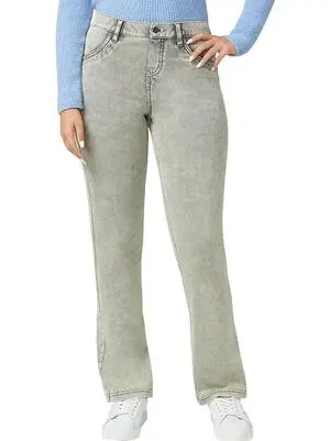 Hue High Rise Denim Baby Bootcut Leggings - Iceberg Green Acid Wash