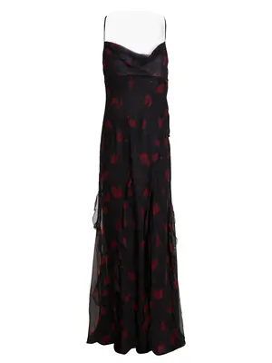 NICHOLAS Ruffled Floral-print Silk-chiffon Gown - Red