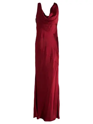 NICHOLAS Draped Silk-blend Satin Gown - Merlot