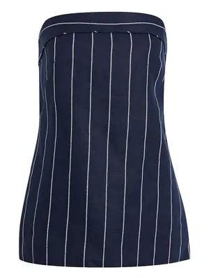 NICHOLAS Strapless Pinstriped Top - Navy