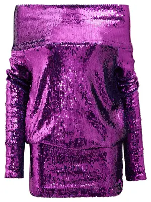 Retrofete Wyn Off-the-shoulder Sequined Mini Dress - Violet