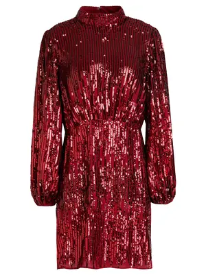 Rixo Samantha Sequined Mini Dress - Claret