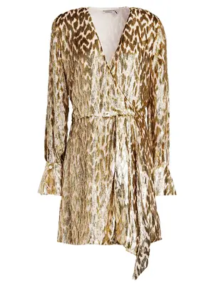 Simkhai Camryn Metallic Fil Coupé Mini Dress - Gold