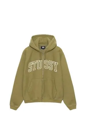 StÜssy Outline Zip-up Hoodie - Olive