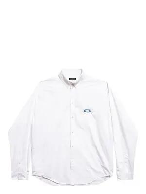 Balenciaga Logo-embroidered Cotton Shirt - White