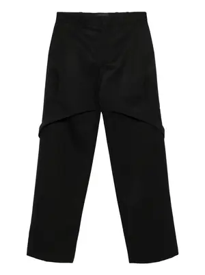 HELIOT EMIL Layered Twill Trousers - Black