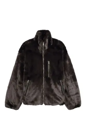 SONG FOR THE MUTE Faux Fur Track Jacket - Brown