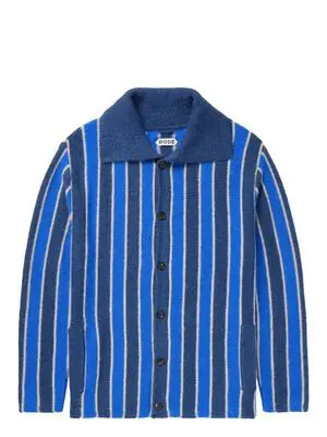 BODE Striped Mohair-blend Cardigan - Blue