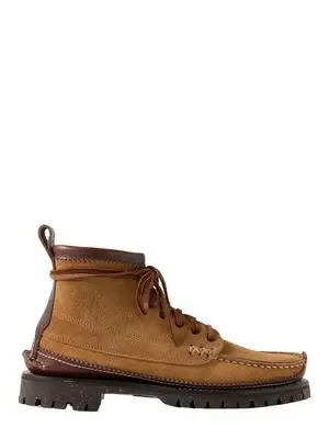 YUKETEN Angler Suede And Leather Ankle Boots - Brown