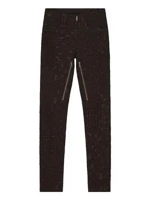 Givenchy Slim Fit Jeans With Zippers - Dark Brown
